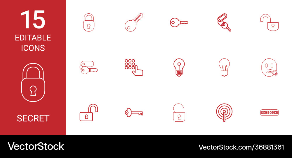 Geheime Icons Lizenzfreies Vektorbild - VectorStock