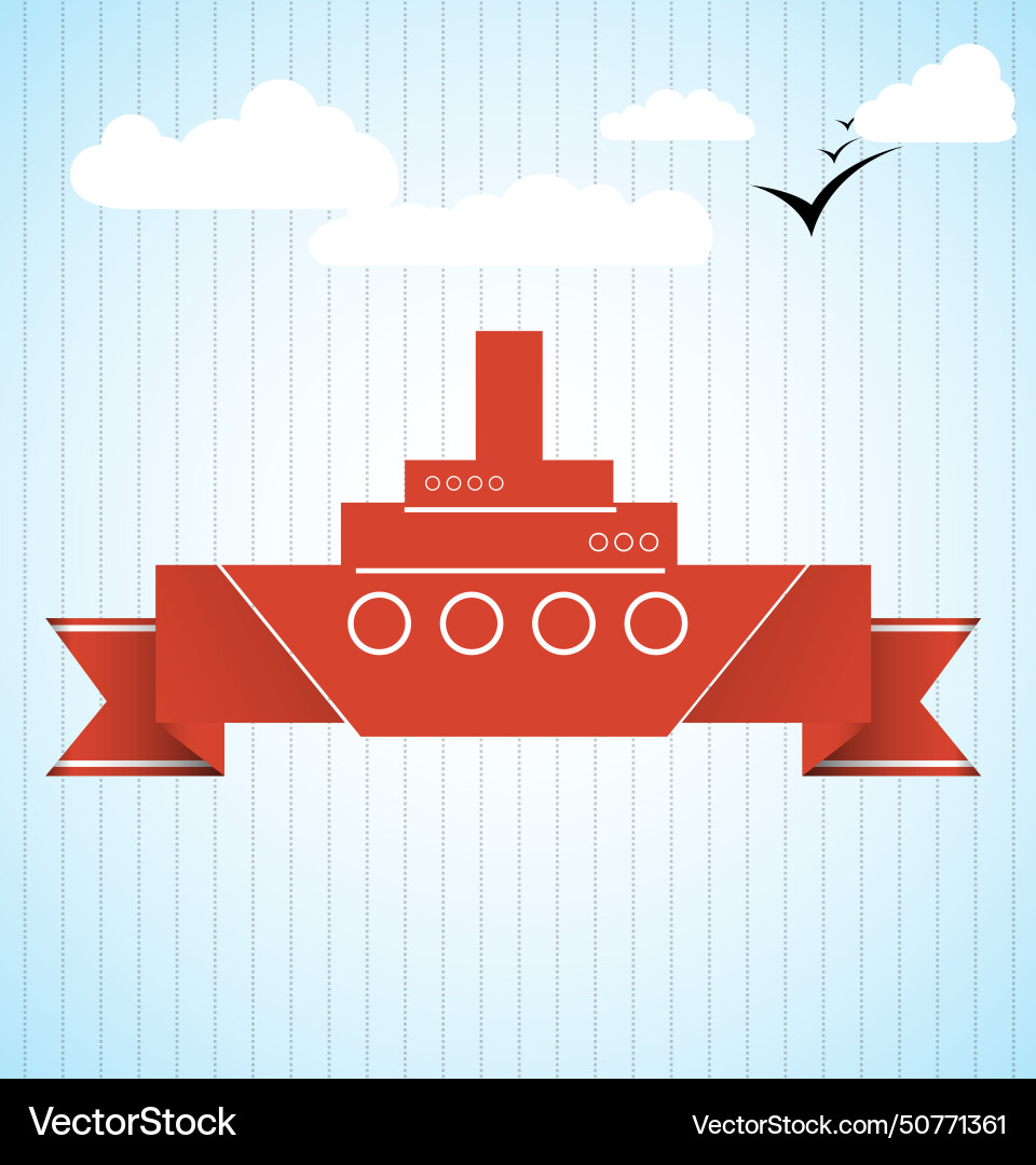 Ship with ribbon Royalty Free Vector Image - VectorStock