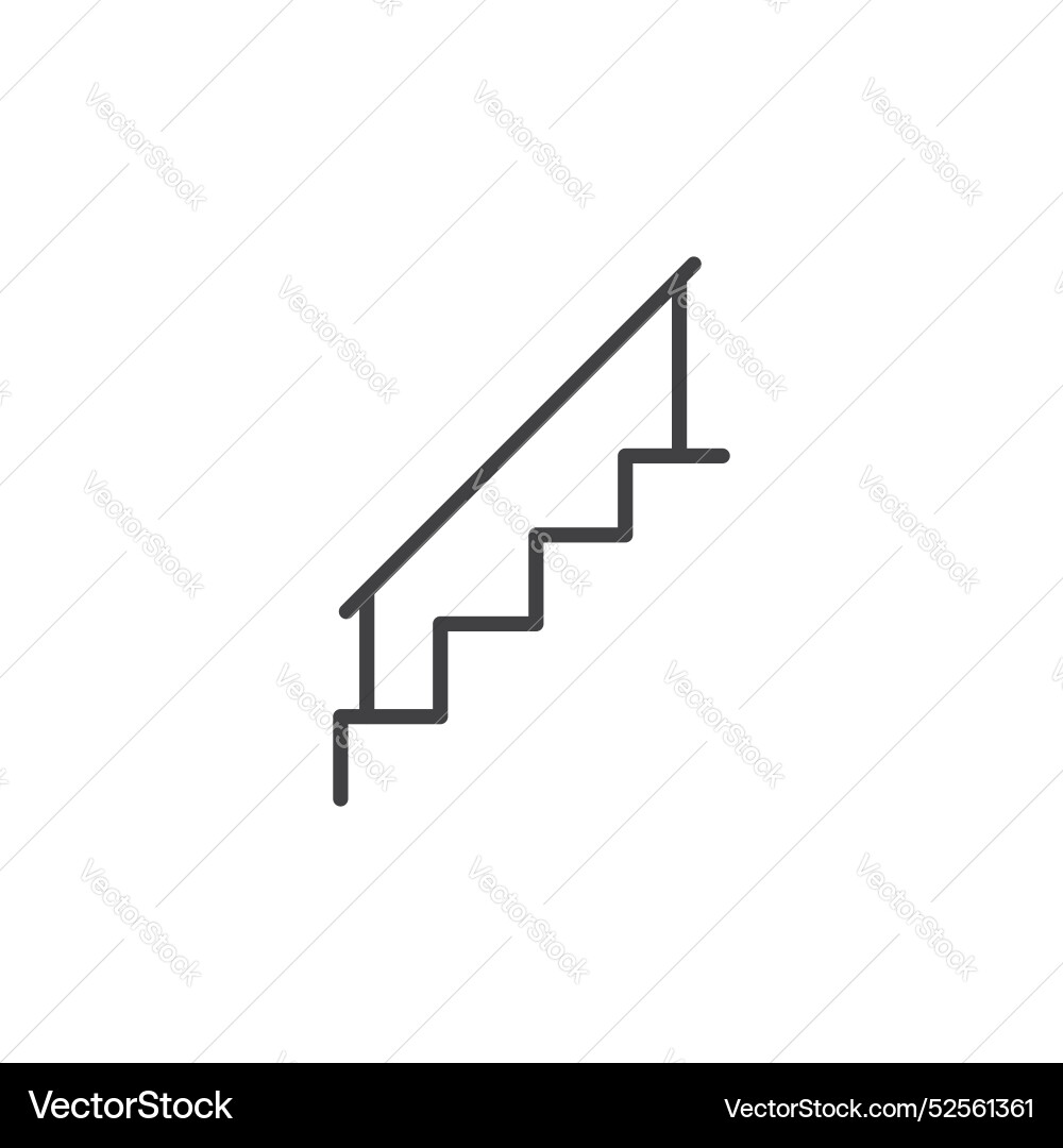 Stairs icon set on white background Royalty Free Vector
