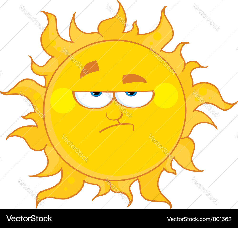 Angry Sun Royalty Free Vector Image - VectorStock