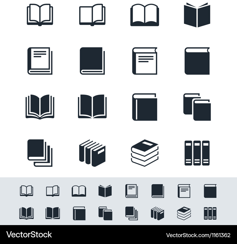 Book icon set simplicity theme Royalty Free Vector Image