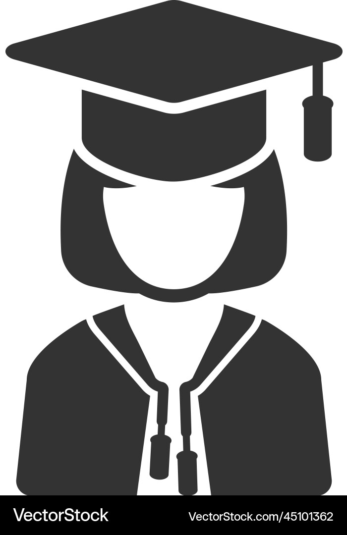 Graduate girl icon Royalty Free Vector Image - VectorStock