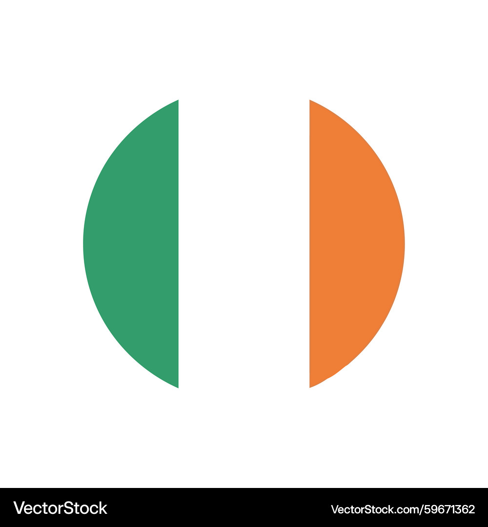 Irish Roundel Flag - Tricolor Symbol Royalty Free Vector