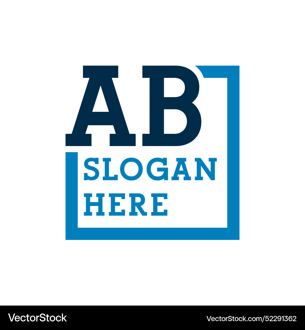 Minimal initials logo letters a and b ab initial Vector Image