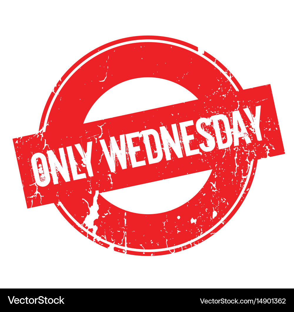 Only wednesday rubber stamp Royalty Free Vector Image