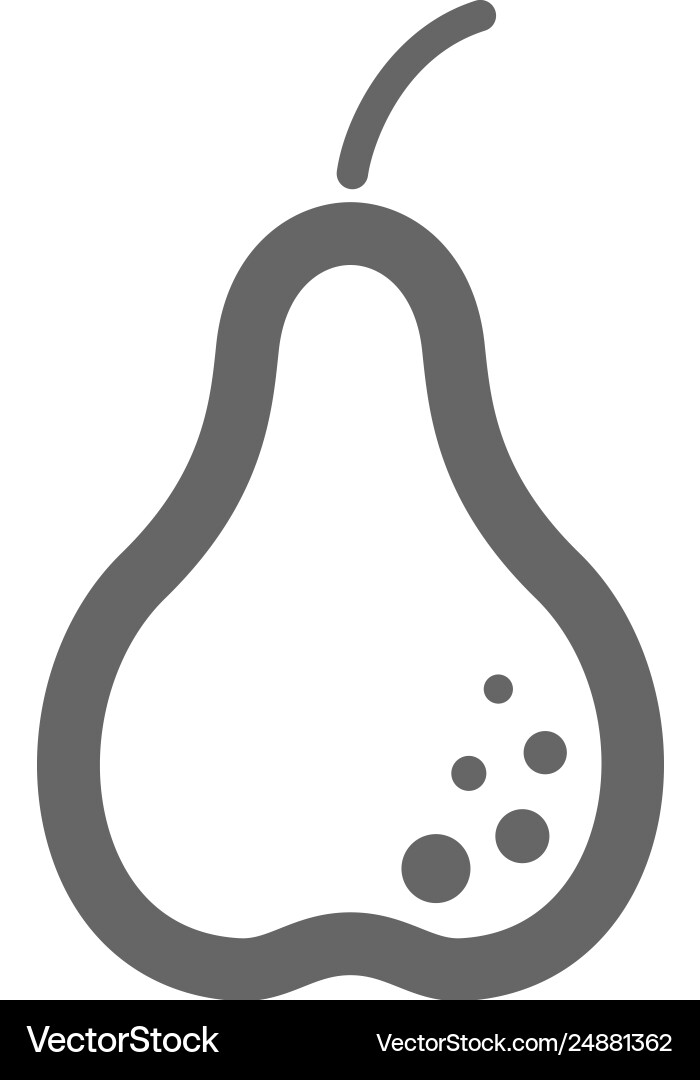 Pear outline icon fruit sign Royalty Free Vector Image
