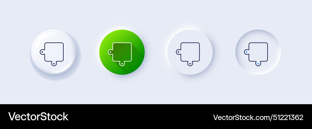 Puzzle piece line icon jigsaw game shape sign Vector Image