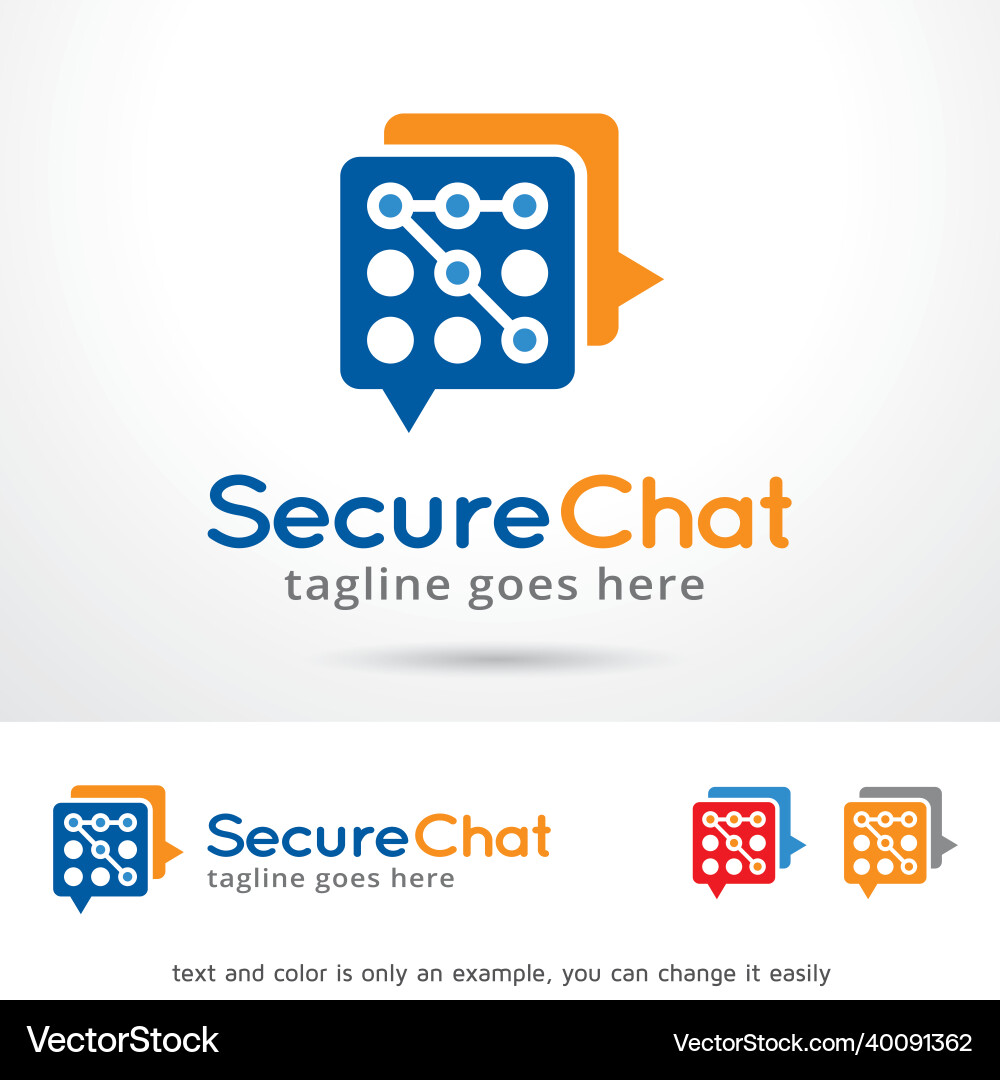 Secure chat logo template Royalty Free Vector Image
