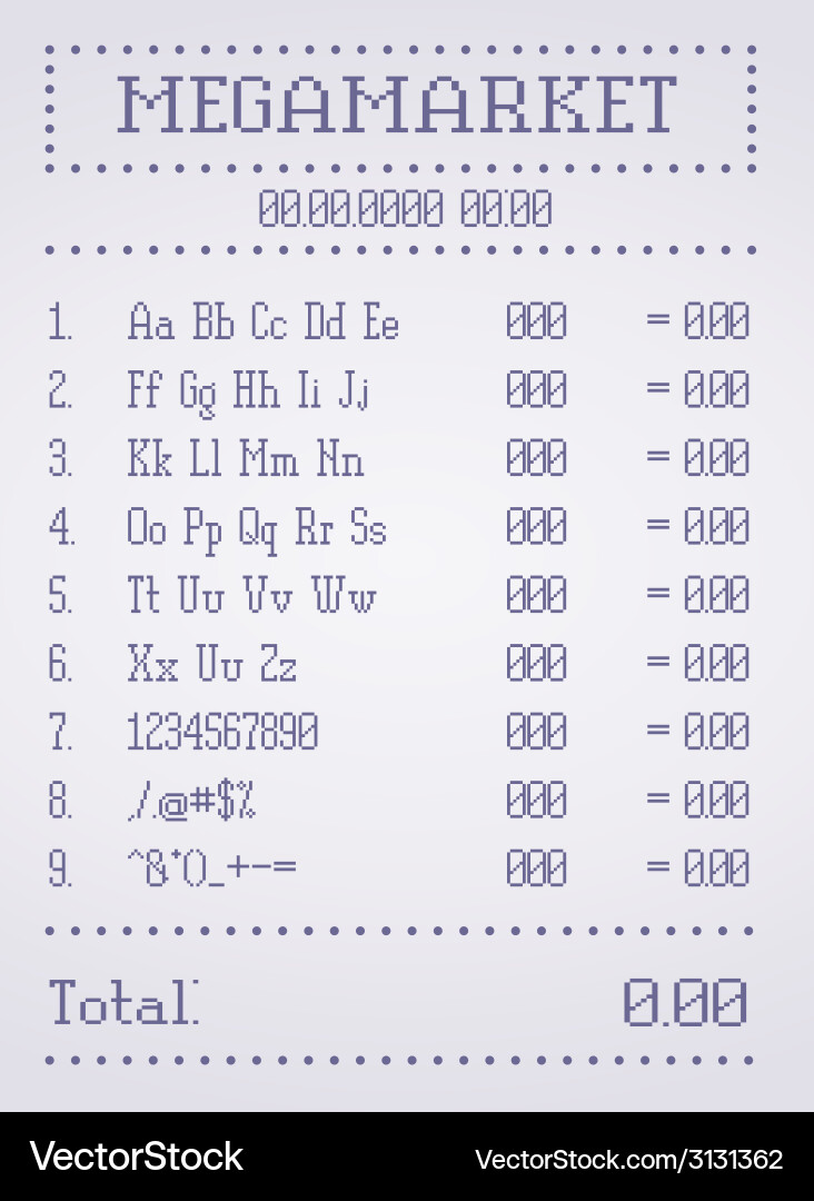 Supermarket Checkout Receipt Template Royalty Free Vector