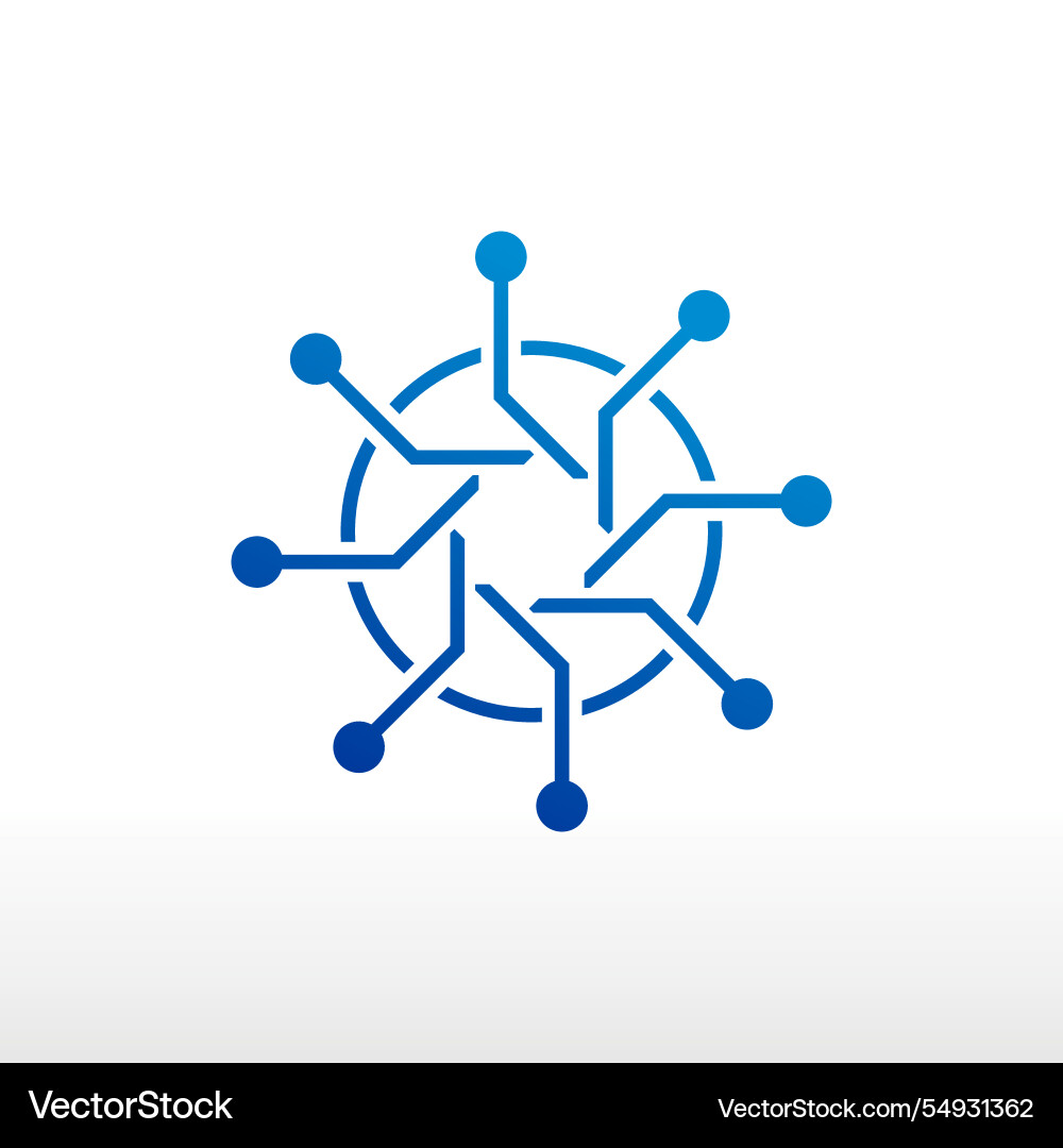 Tech circle logo design template Royalty Free Vector Image