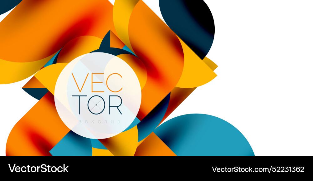 Tech minimal circular shapes geometric art Vector Image