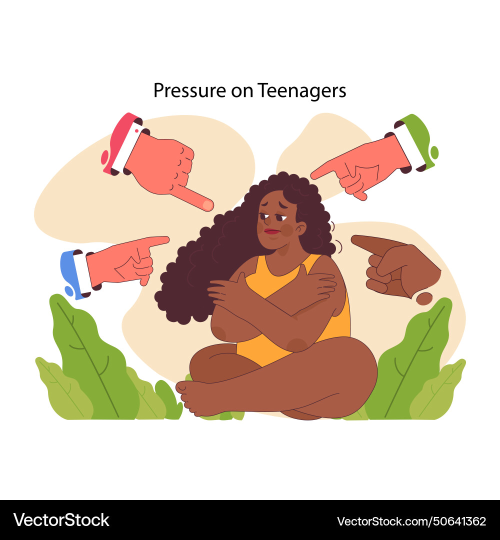 Teenage pressure concept flat Royalty Free Vector Image