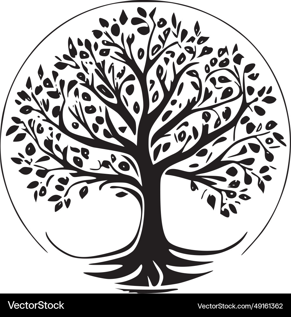 Tree of life - minimalist and flat logo Royalty Free Vector
