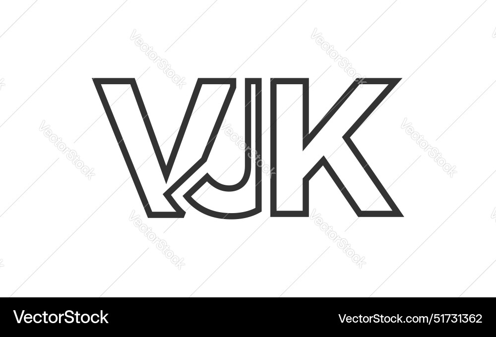 Vjk logo design template with strong and modern Vector Image