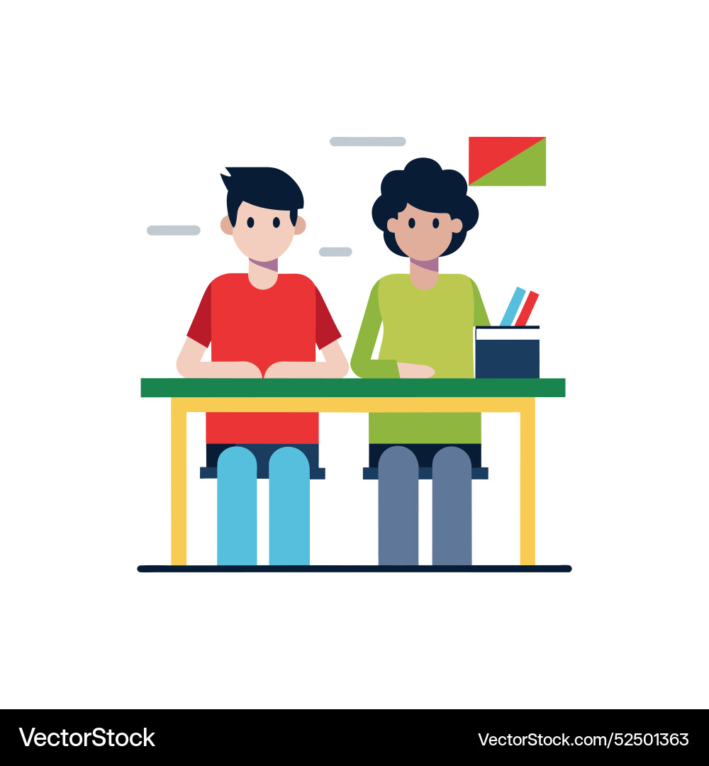 A student desk Royalty Free Vector Image - VectorStock