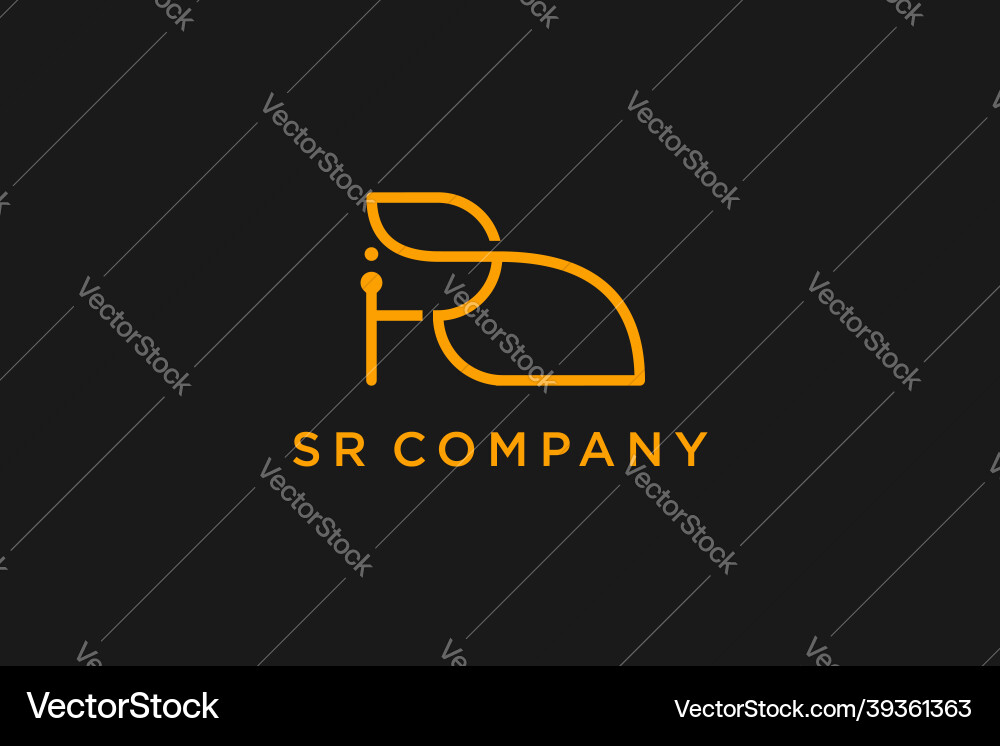 Abstract logotype letter sr s r usable logo Vector Image