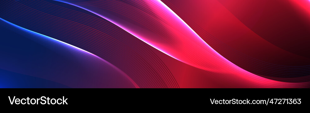 Abstract red and blue dynamic lines curve Vector Image