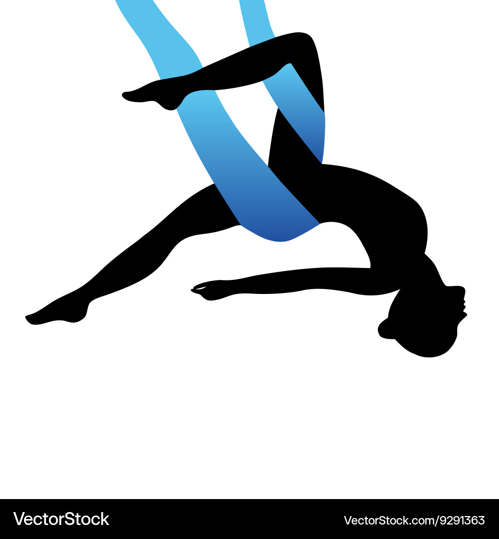 Aerial yoga aero anti-gravity Royalty Free Vector Image