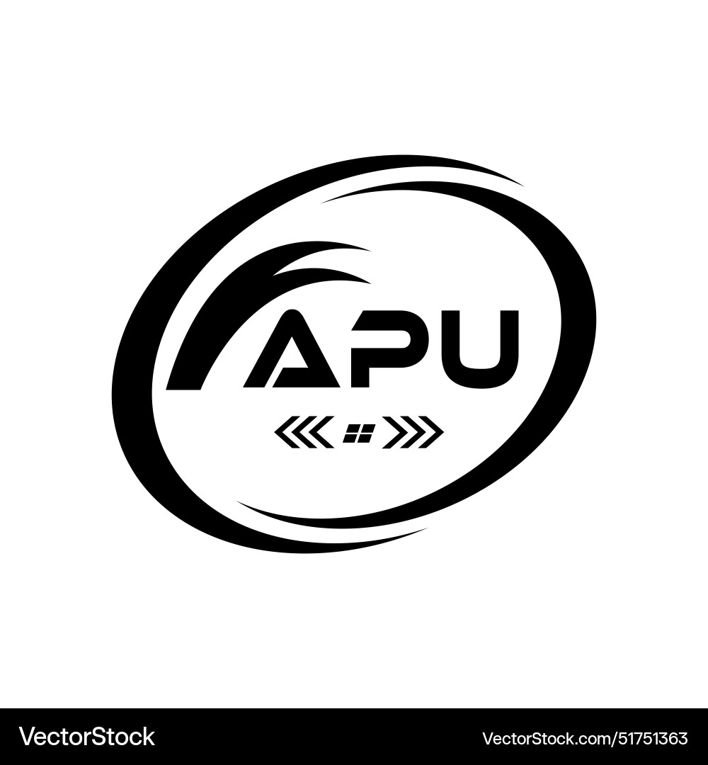 Apu letter logo design simple and modern Vector Image