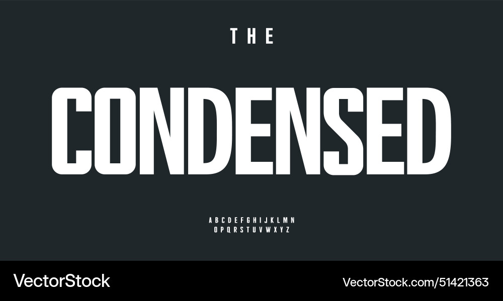 Bold condensed uppercase font modern sans-serif Vector Image