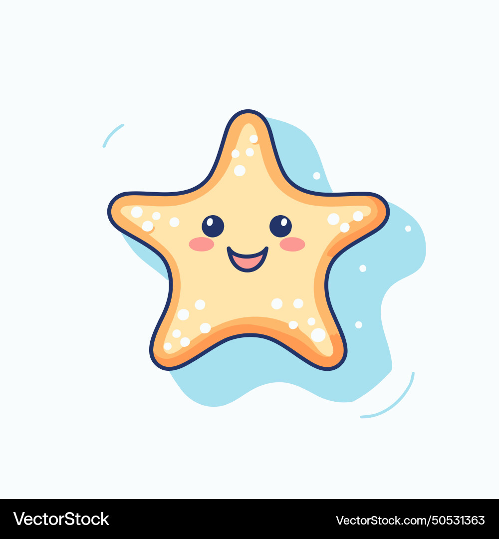 Cute starfish cartoon character Royalty Free Vector Image