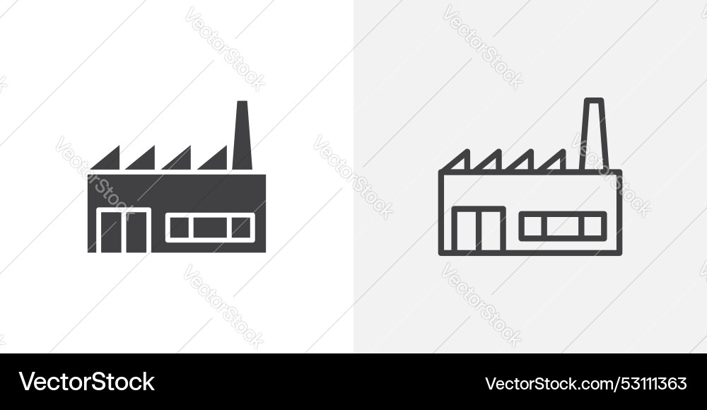 Factory thin line icon set Royalty Free Vector Image