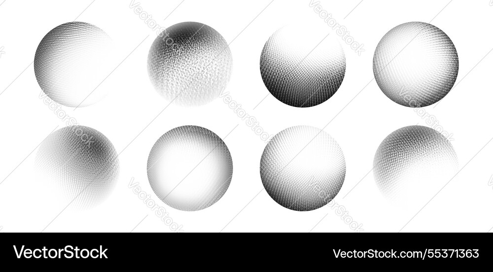 Gradient dot spheres set isolated on white Vector Image