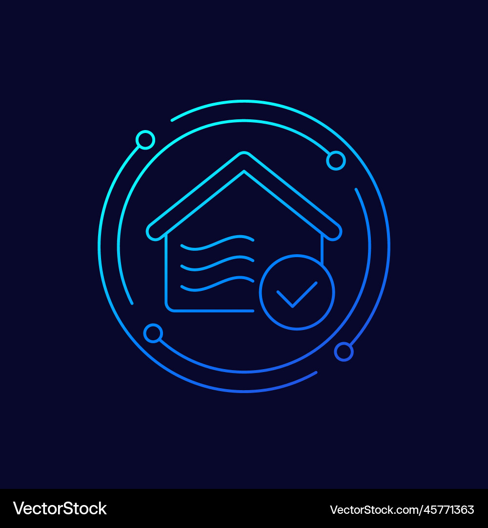 Indoor air quality line icon Royalty Free Vector Image