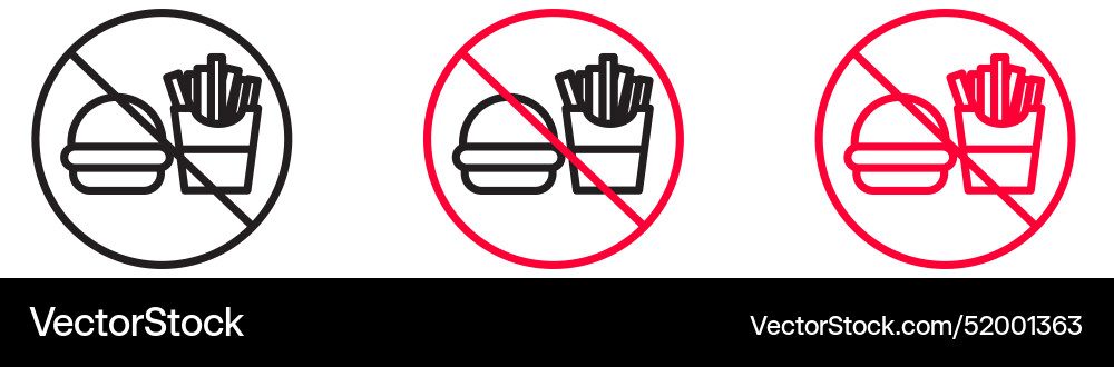 No food icon line art Royalty Free Vector Image