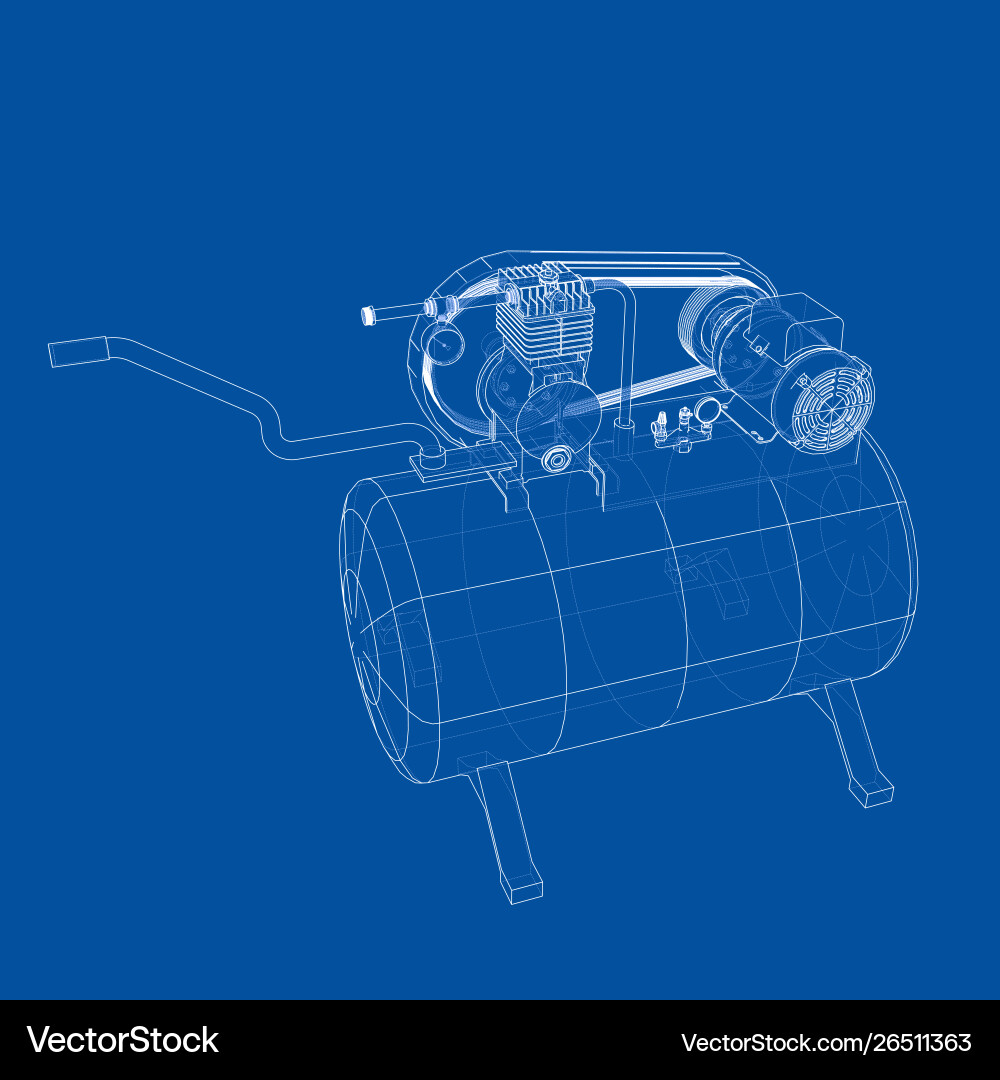 Outline air compressor Royalty Free Vector Image