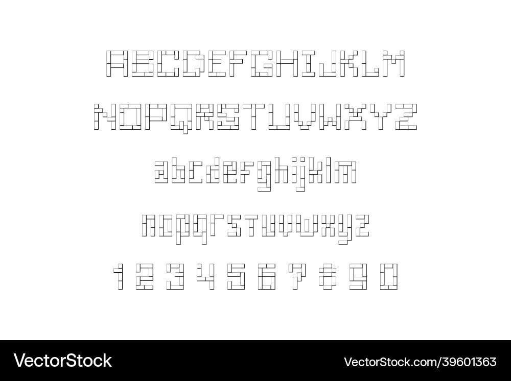 Square font Royalty Free Vector Image - VectorStock