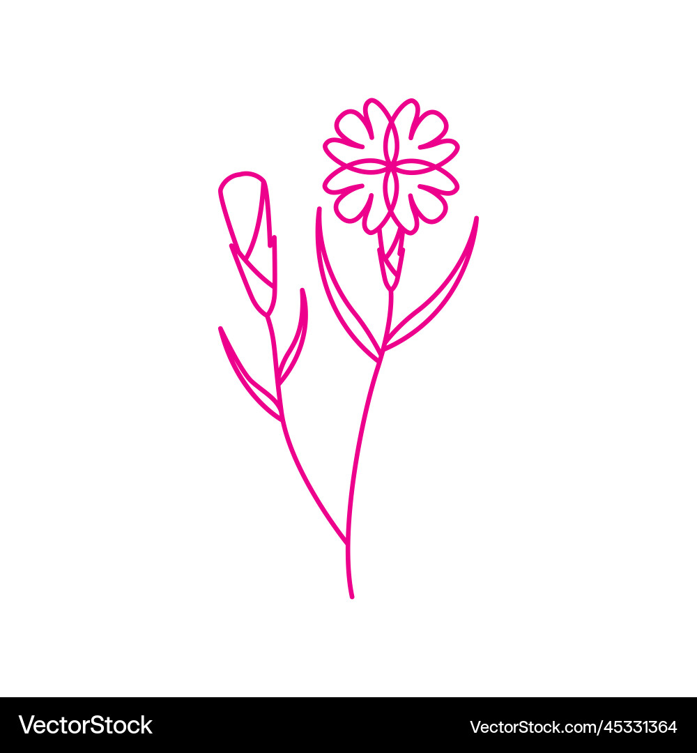 Art line flowers icon logo Royalty Free Vector Image