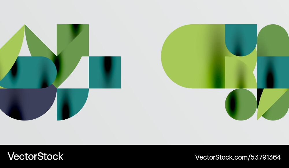 Circles semi squares and round shapes Royalty Free Vector