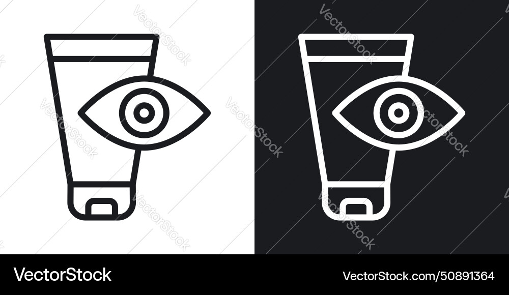 Eye cream icon set anti wrinkle or ageing Vector Image