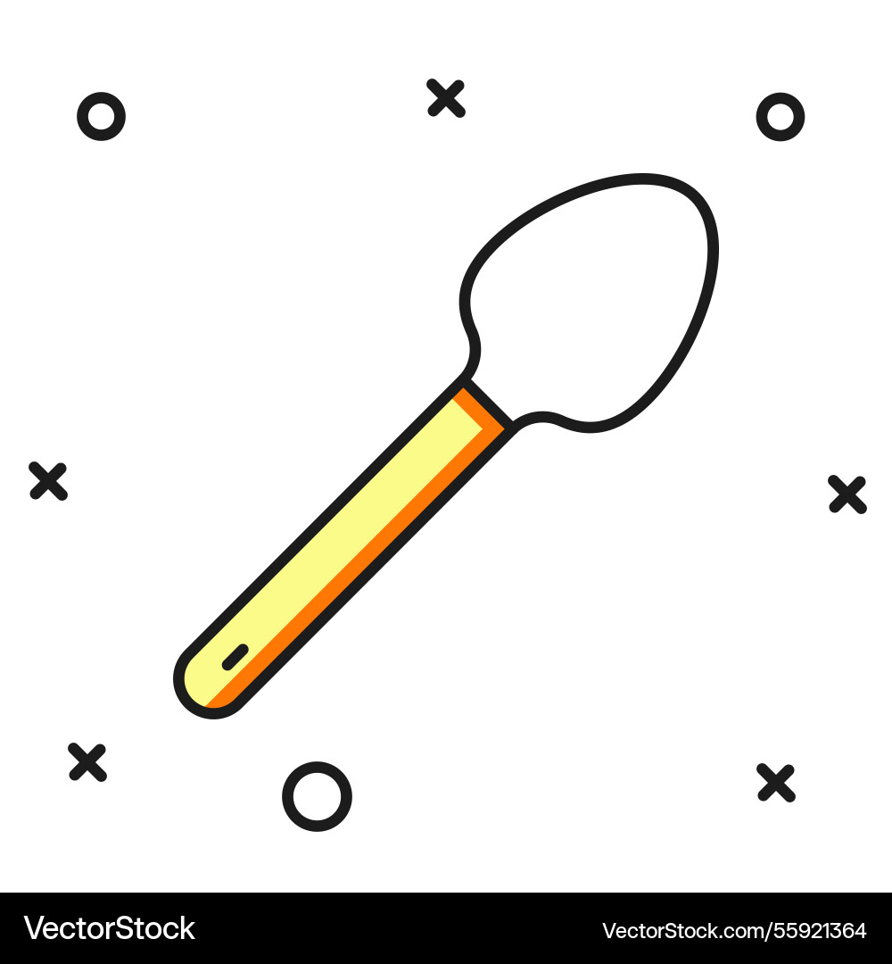 Filled outline teaspoon icon isolated on white Vector Image
