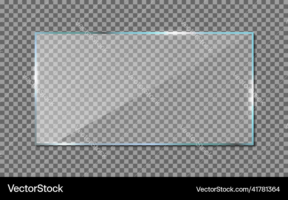 Glass mockup with frame isolated on transparent Vector Image