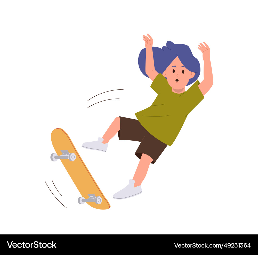 Little child cartoon character screaming falling Vector Image