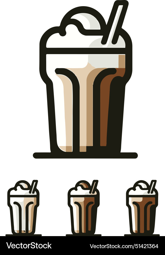 Minimal modern ice coffee Royalty Free Vector Image
