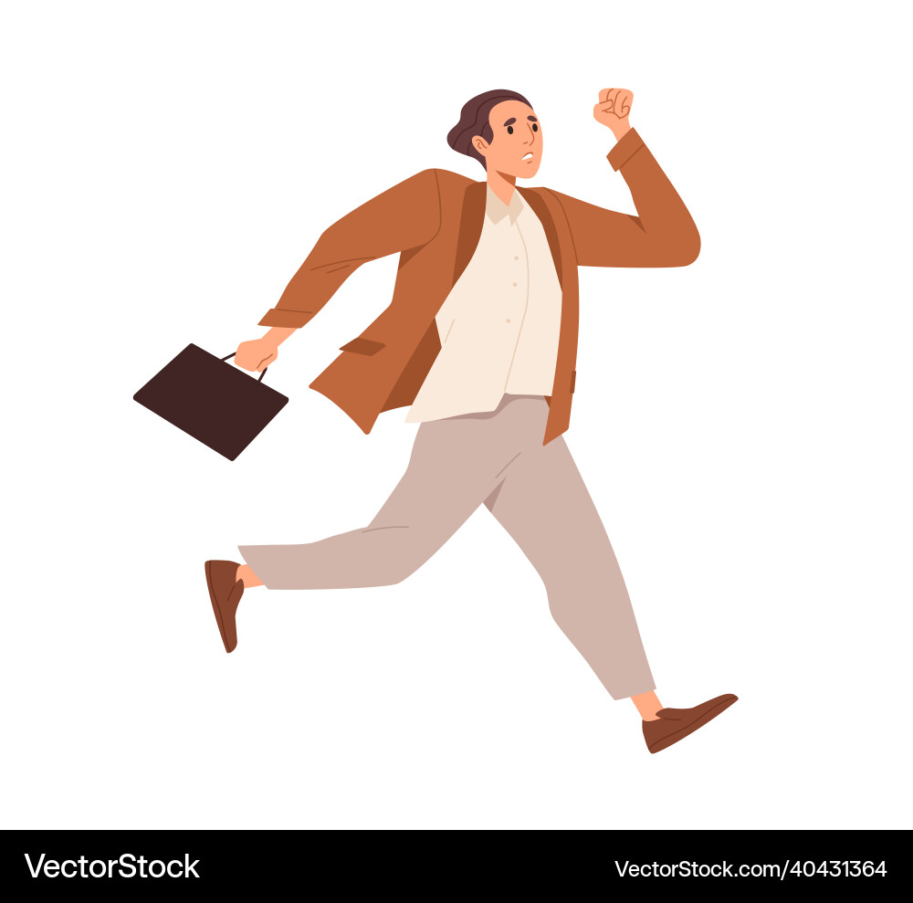 Fast Office Workers Cartoons Strong Brave Business Woman Office Worker