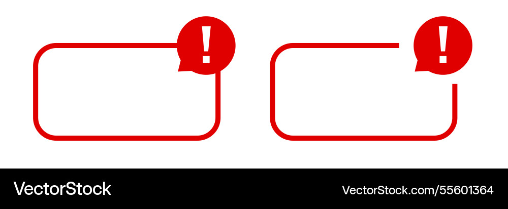 Red alert symbols with exclamation marks Vector Image