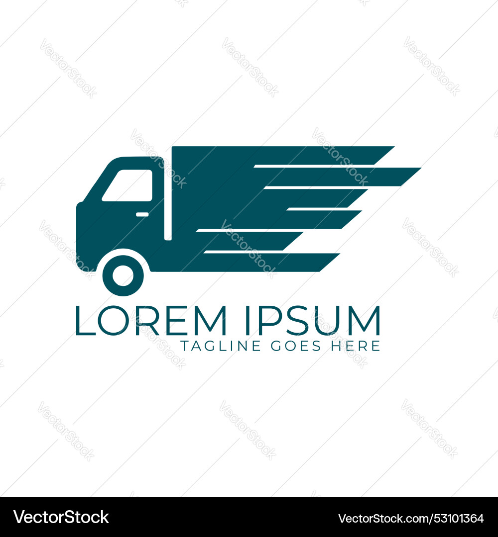 Simple minimalist quick fast shipping truck box Vector Image
