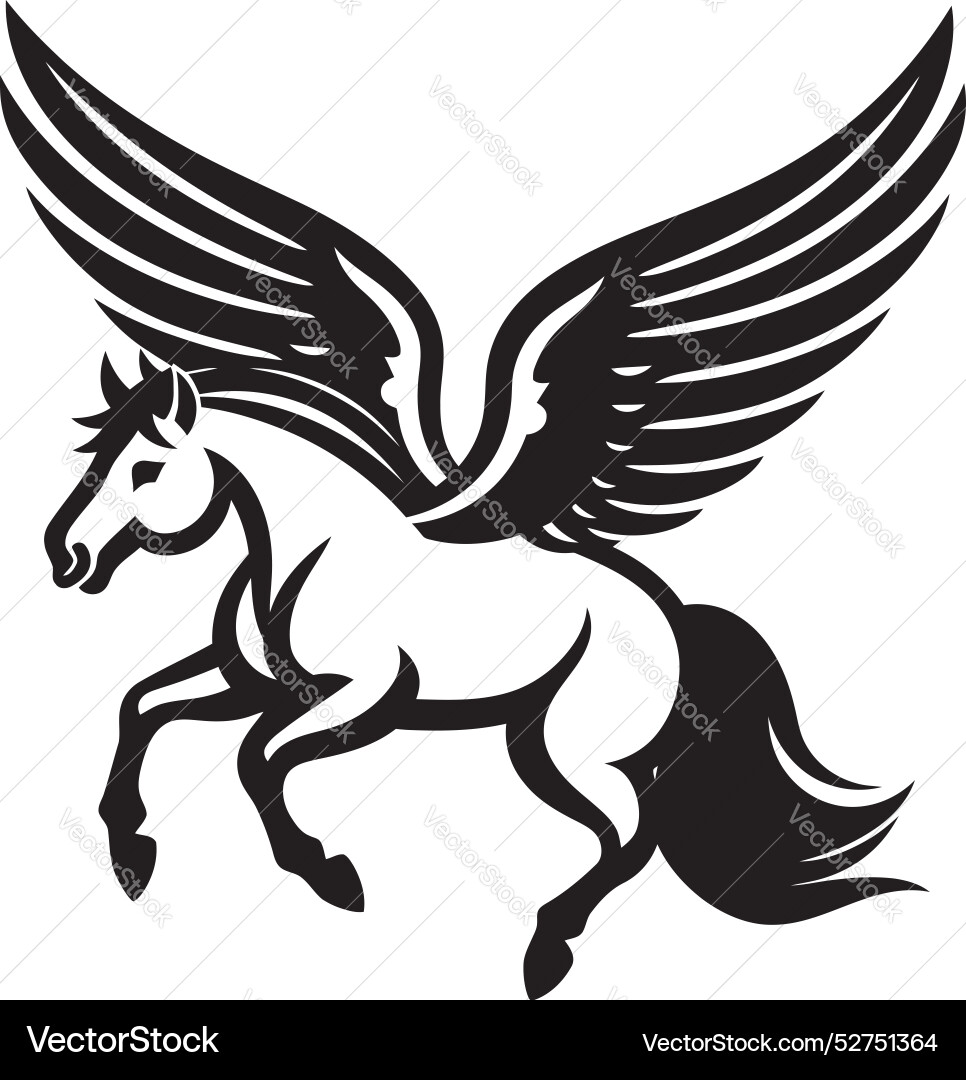 Skyborne serenity pegasus logo design heavenly Vector Image