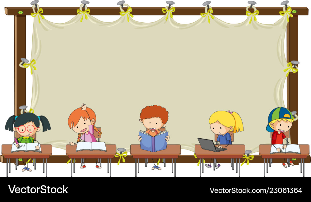 Student on empty banner Royalty Free Vector Image