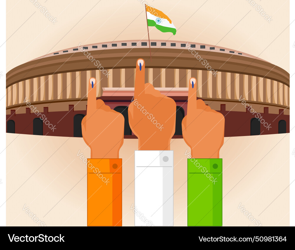 Voting indian general election and parliament Vector Image