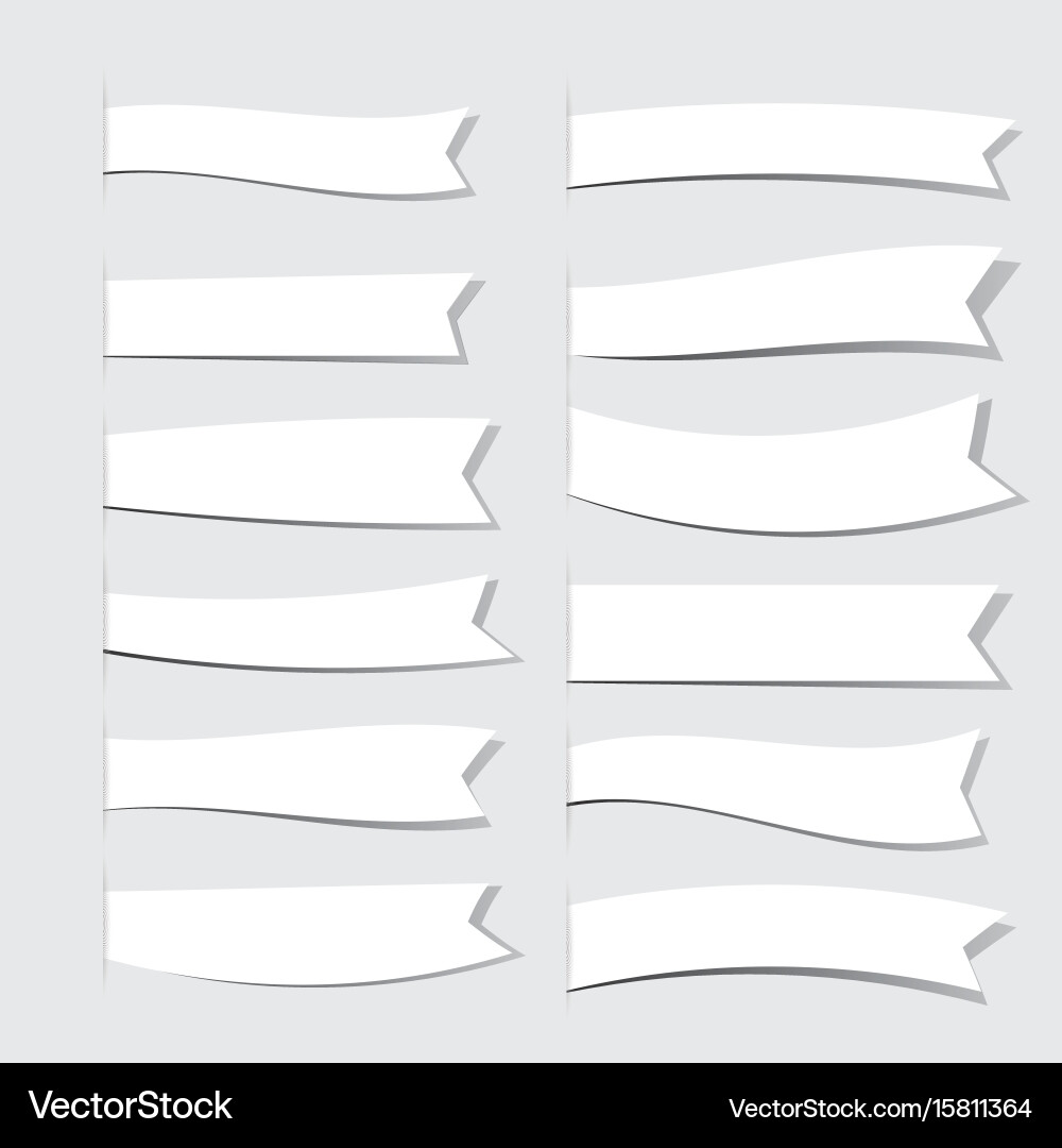 White ribbons Royalty Free Vector Image - VectorStock