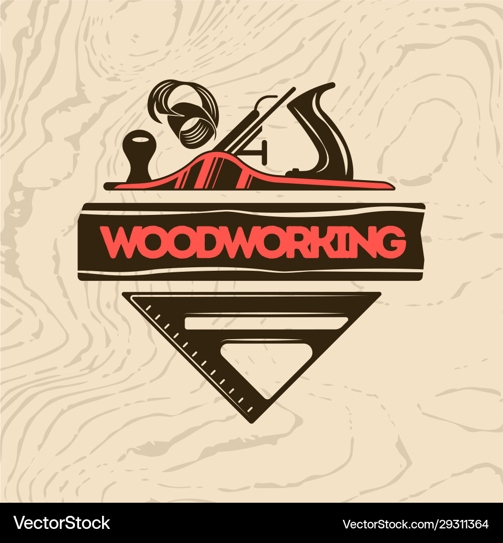 Woodworking Tools Emblem Royalty Free Vector Image