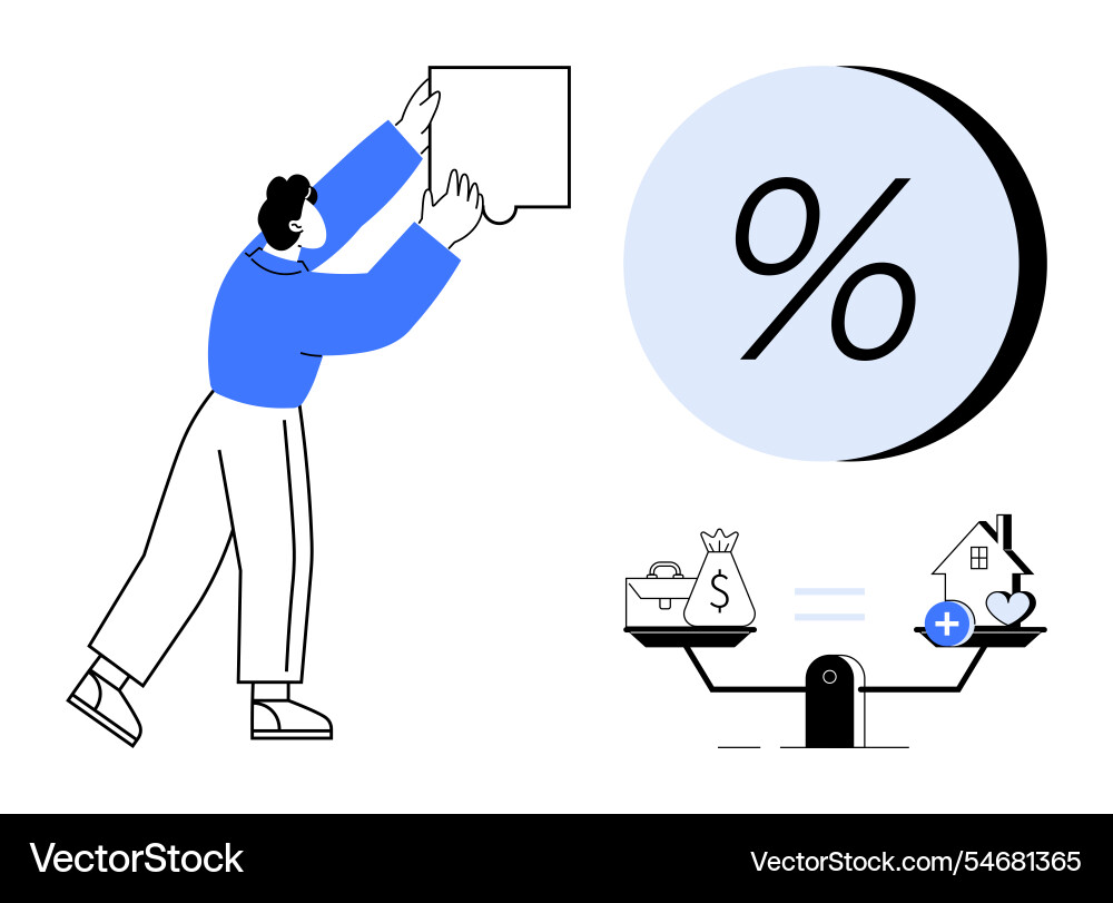 Balancing financial decisions with interest rates Vector Image