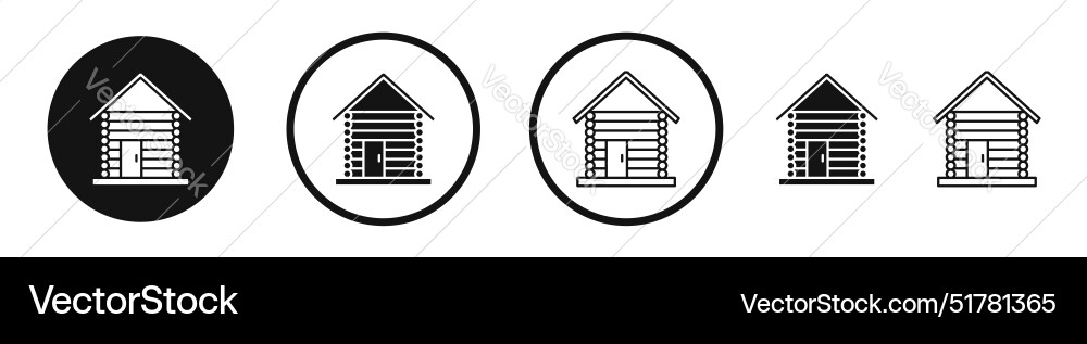 Cabin line icon set Royalty Free Vector Image - VectorStock