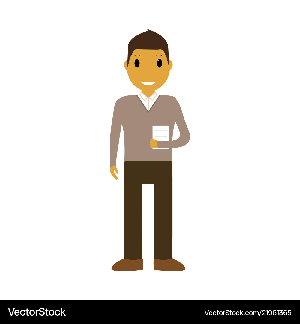 Cartoon man on a white background Royalty Free Vector Image
