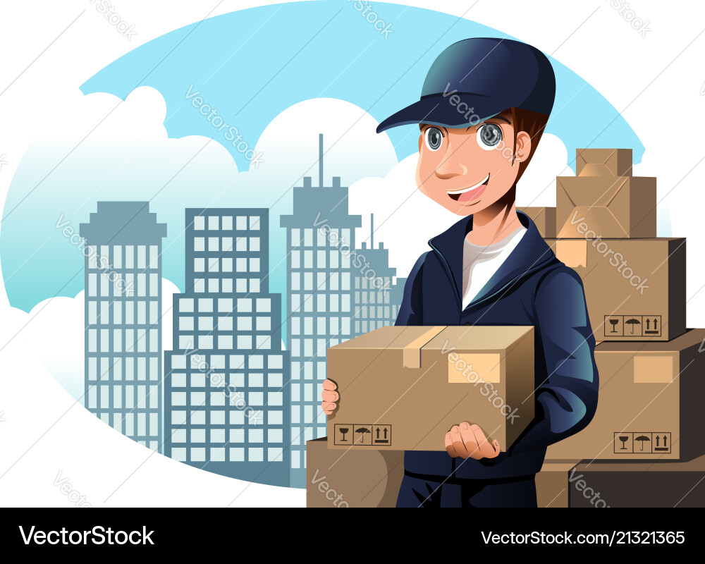 Delivery man Royalty Free Vector Image - VectorStock